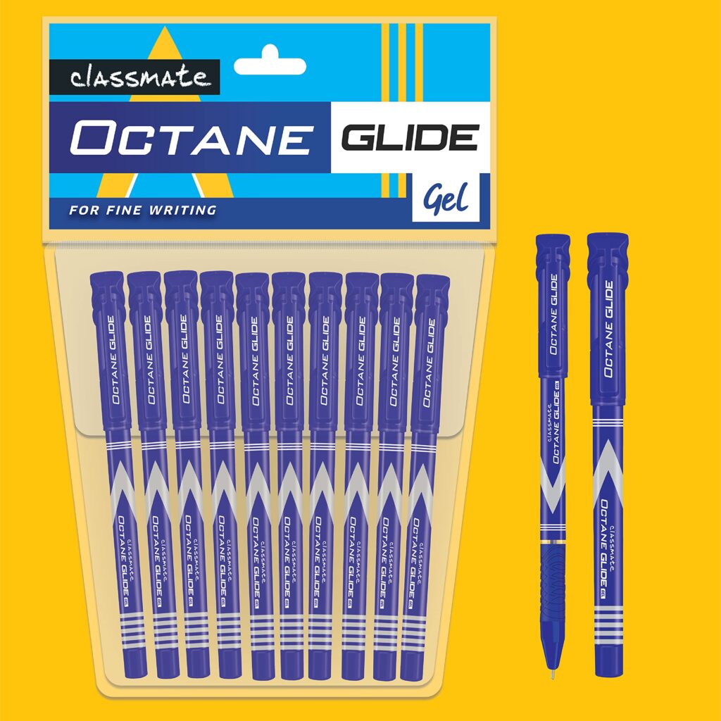 Classmate Octane Glide Gel Pen (Pack of 10, Blue) – Stationeryatoz